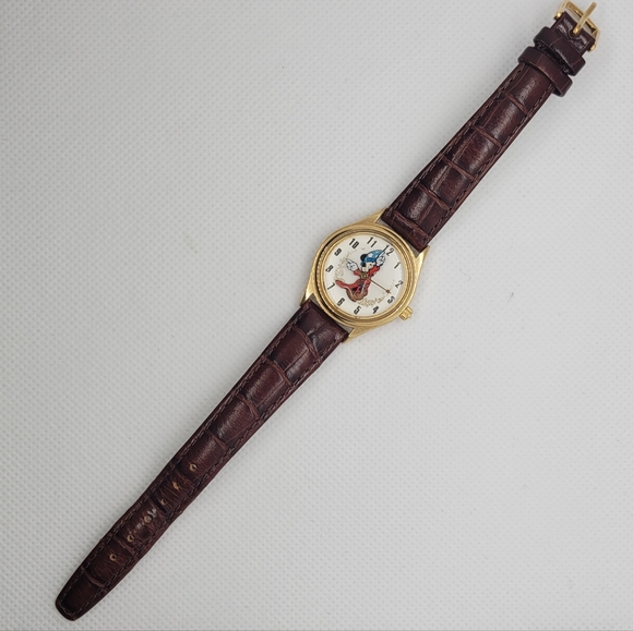 Disney | Accessories | Goldtone Sorceror Mickey Mouse Disney Time Works ...